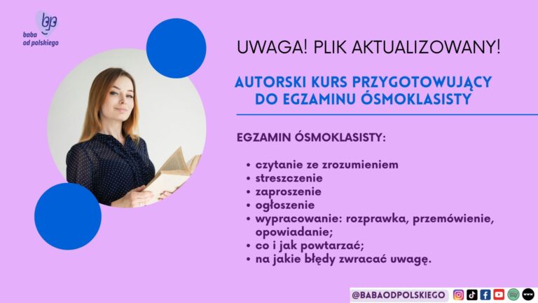 Kurs do egzaminu ósmoklasisty 2025: kompleksowe przygotowanie z Babą od ... Kurs do egzaminu ósmoklasisty 2025: kompleksowe przygotowanie z Babą od ...