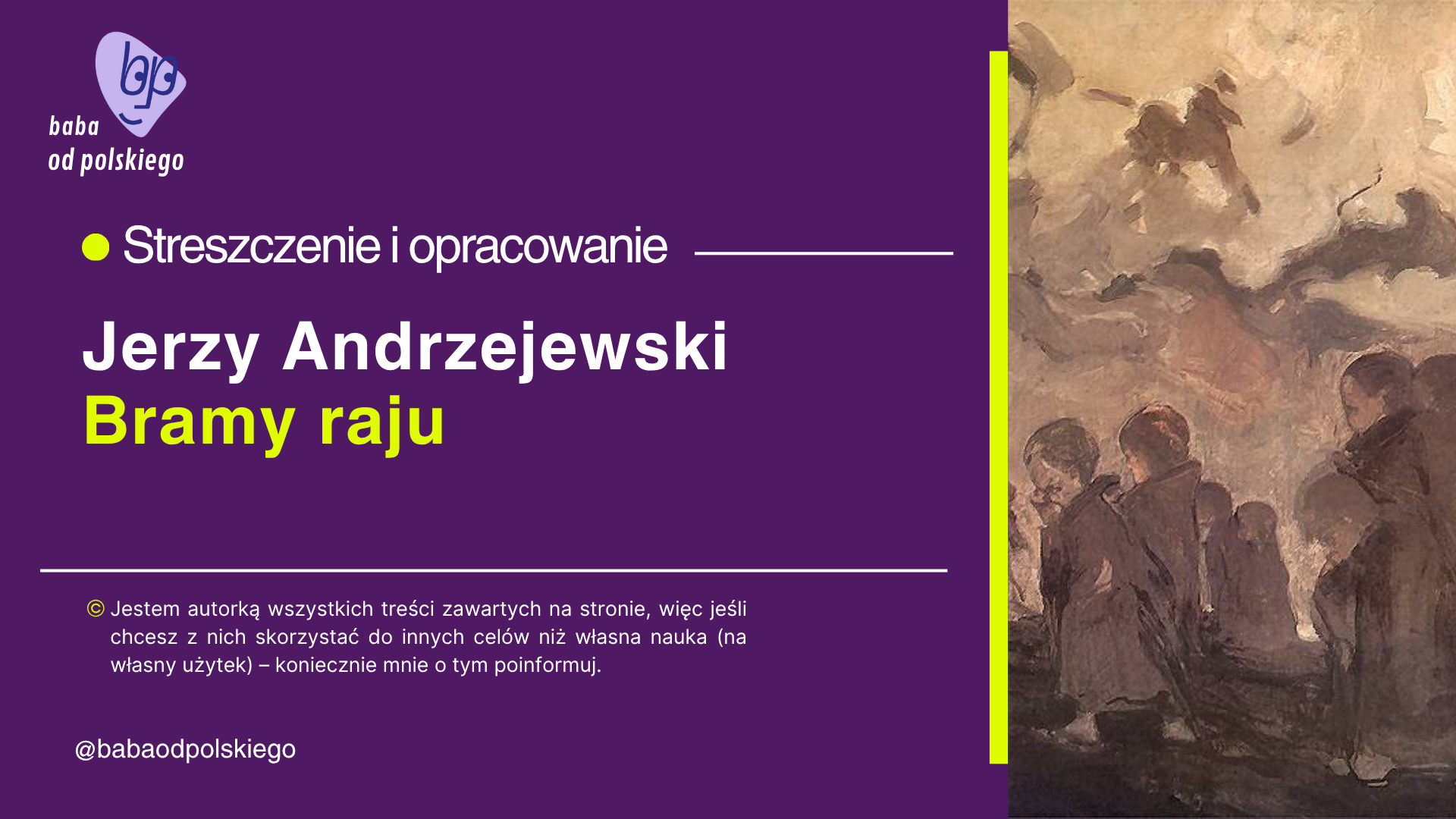 Jerzy Andrzejewski — Bramy Raju — opracowanie i streszczenie - Baba od ...